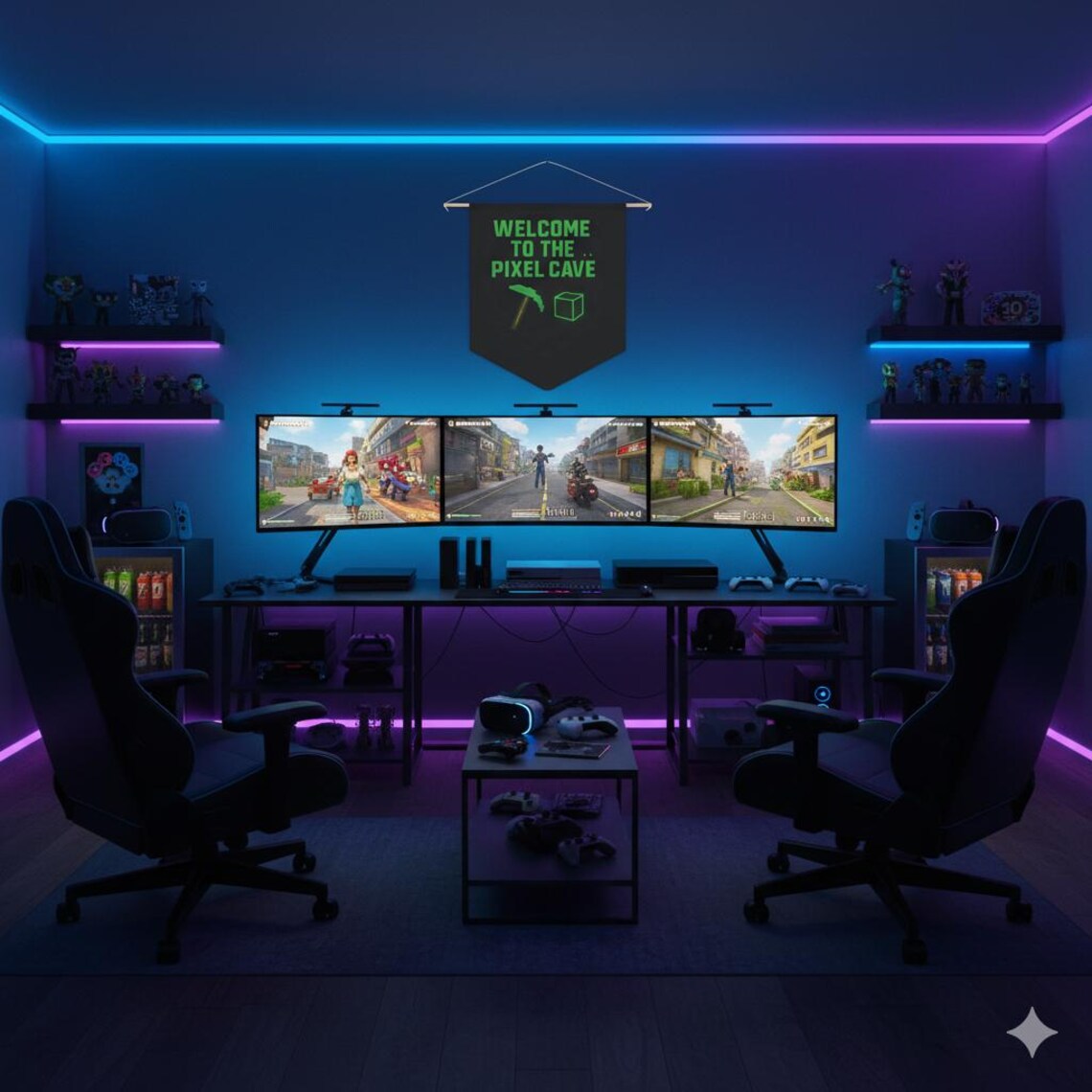 Pixel Art Gamer Banner | Retro Gaming Room Decor - Etsy