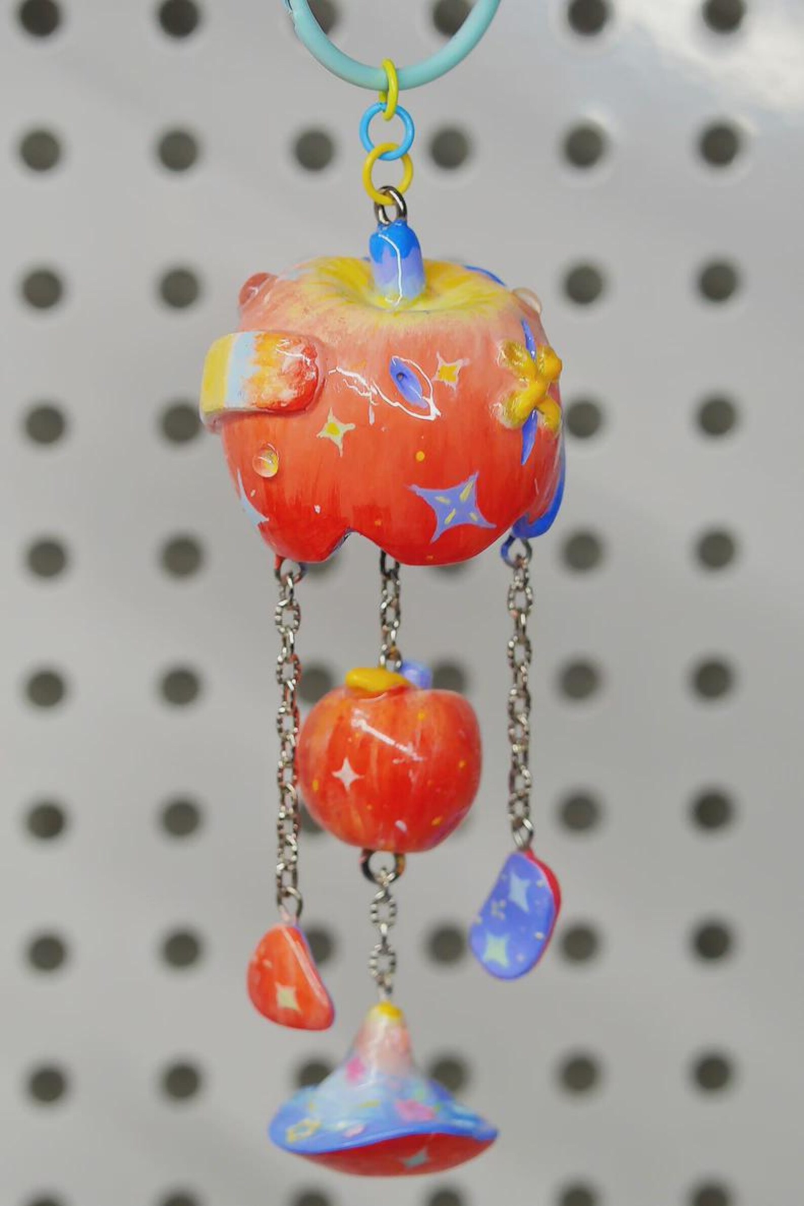 Handmade Apple Pendant Keychains, Whimsical Art, Surrealist Bag Charms ...