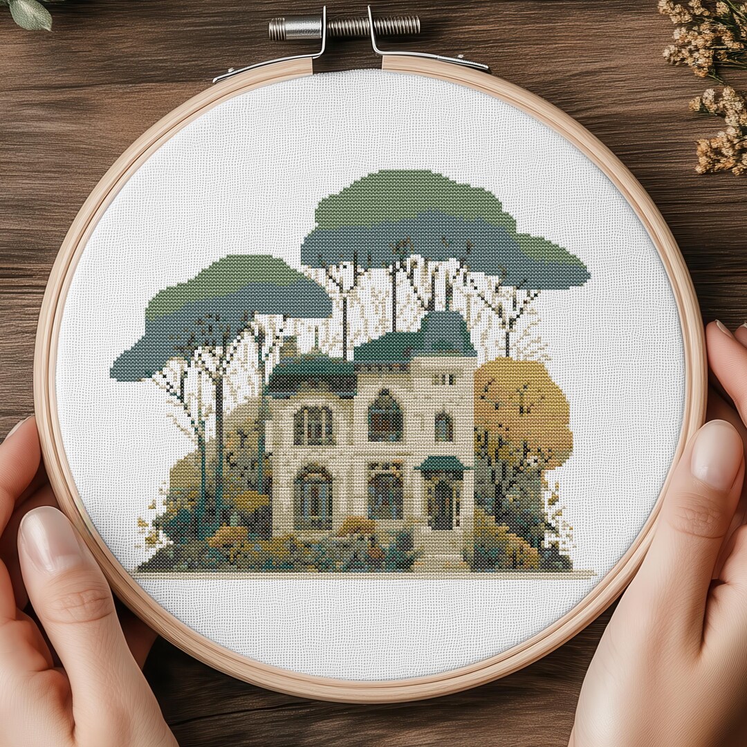Art Nouveau Villa Cross Stitch Pattern | Urbex Inspired Abandoned House ...