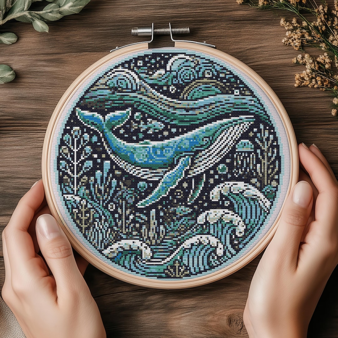 Whale Cross Stitch Pattern – 155x155 Stitches – PDF - Etsy