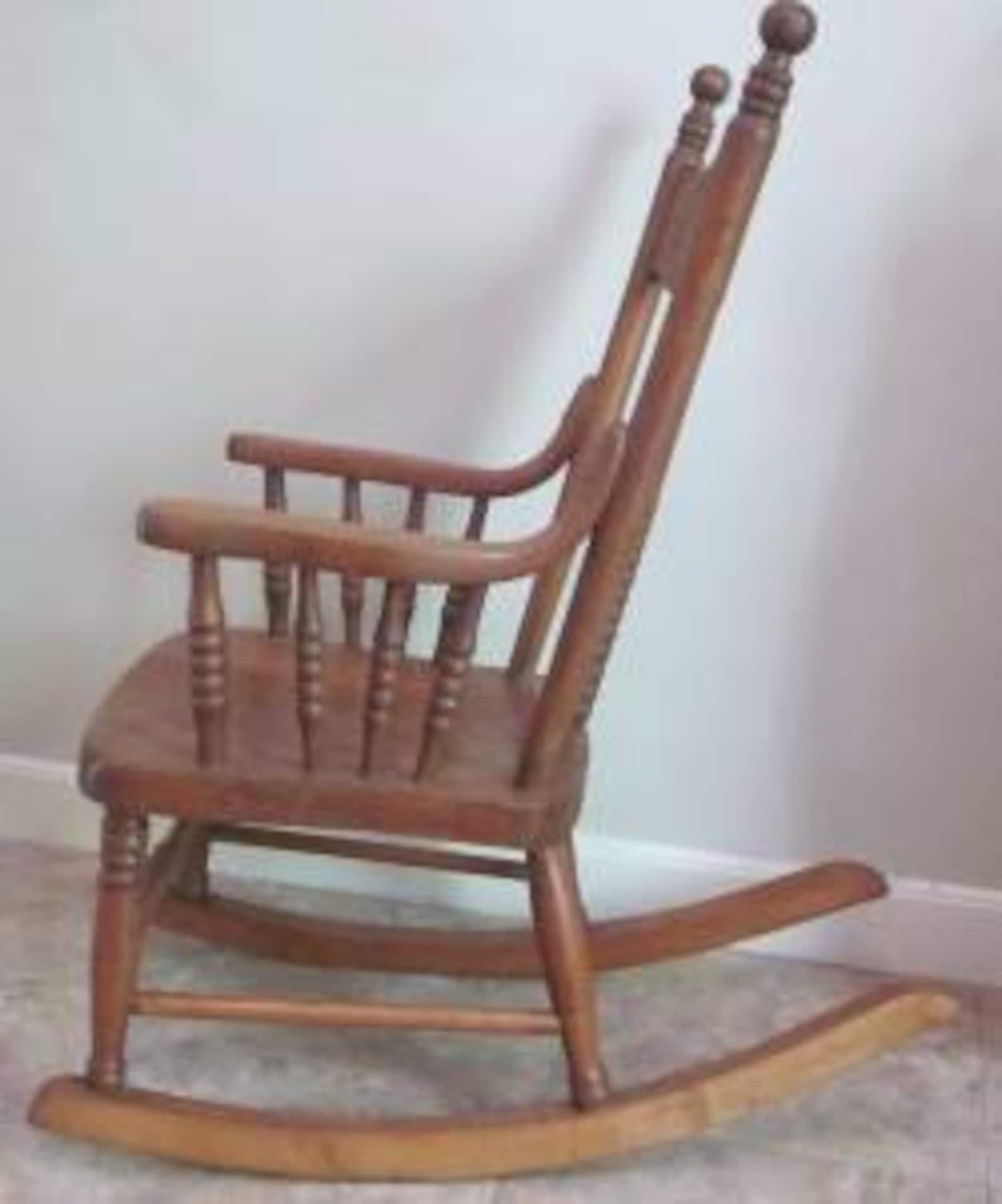 Antique wooden oak Child's Rocker Rocking chair Baby | Etsy