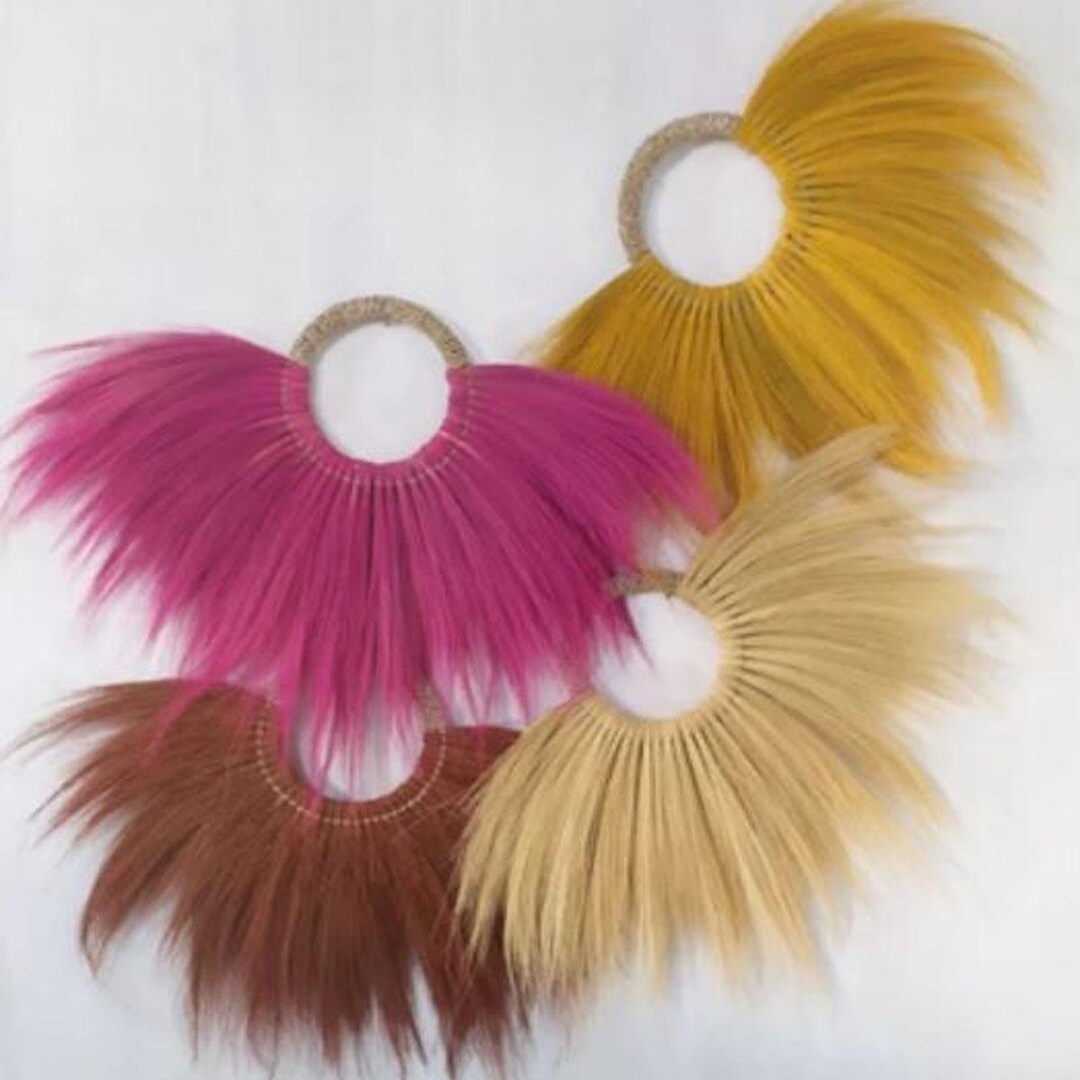 Vibrant Colored Woven Grass Fan Wall Decor Set Bold Suncatchers - Etsy
