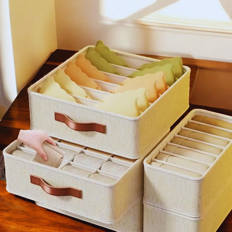 Fabric Drawer Organizers: Foldable Closet Storage Boxes With Dividers ...
