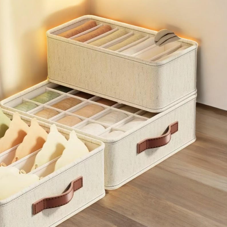 Fabric Drawer Organizers: Foldable Closet Storage Boxes With Dividers ...