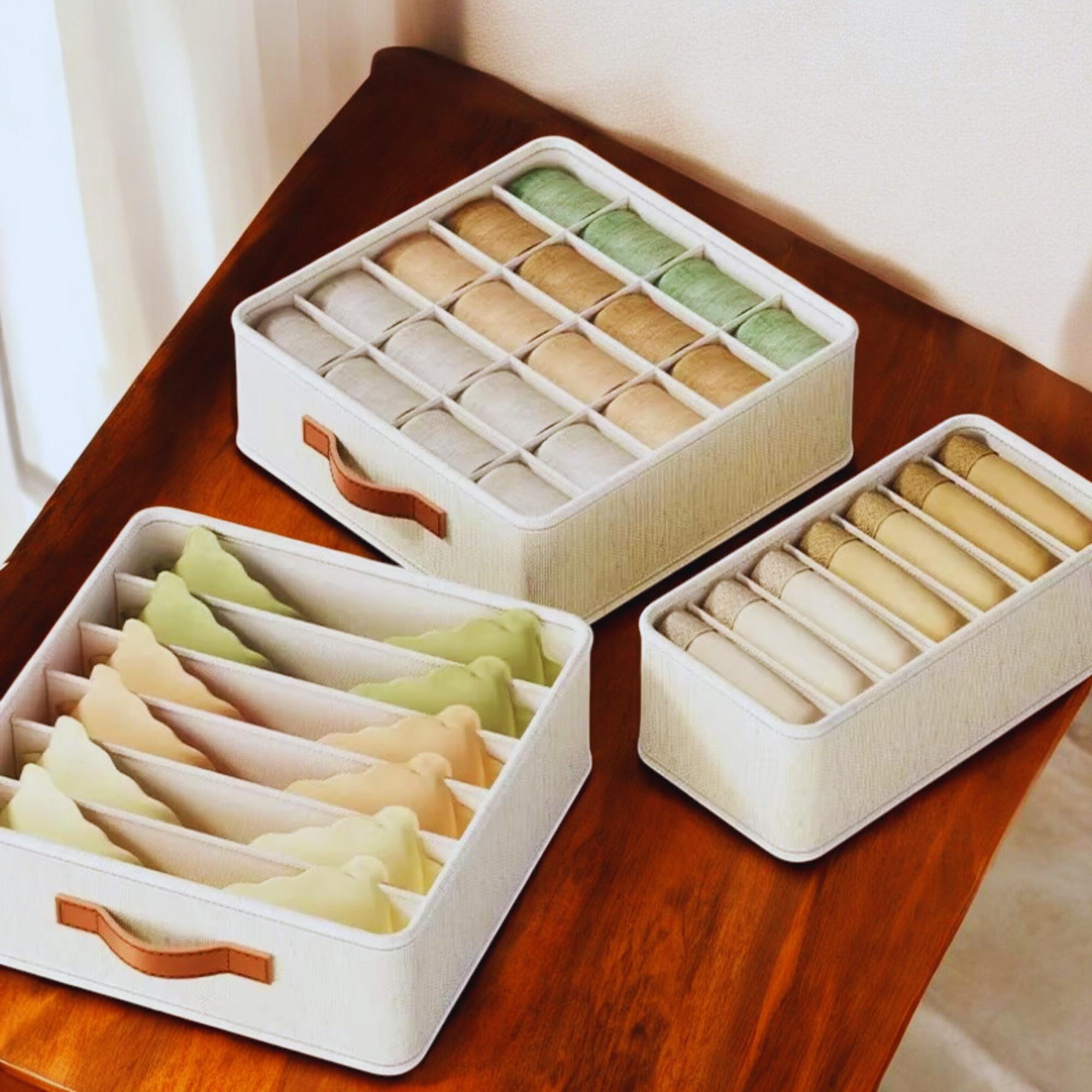 Fabric Drawer Organizers: Foldable Closet Storage Boxes With Dividers ...