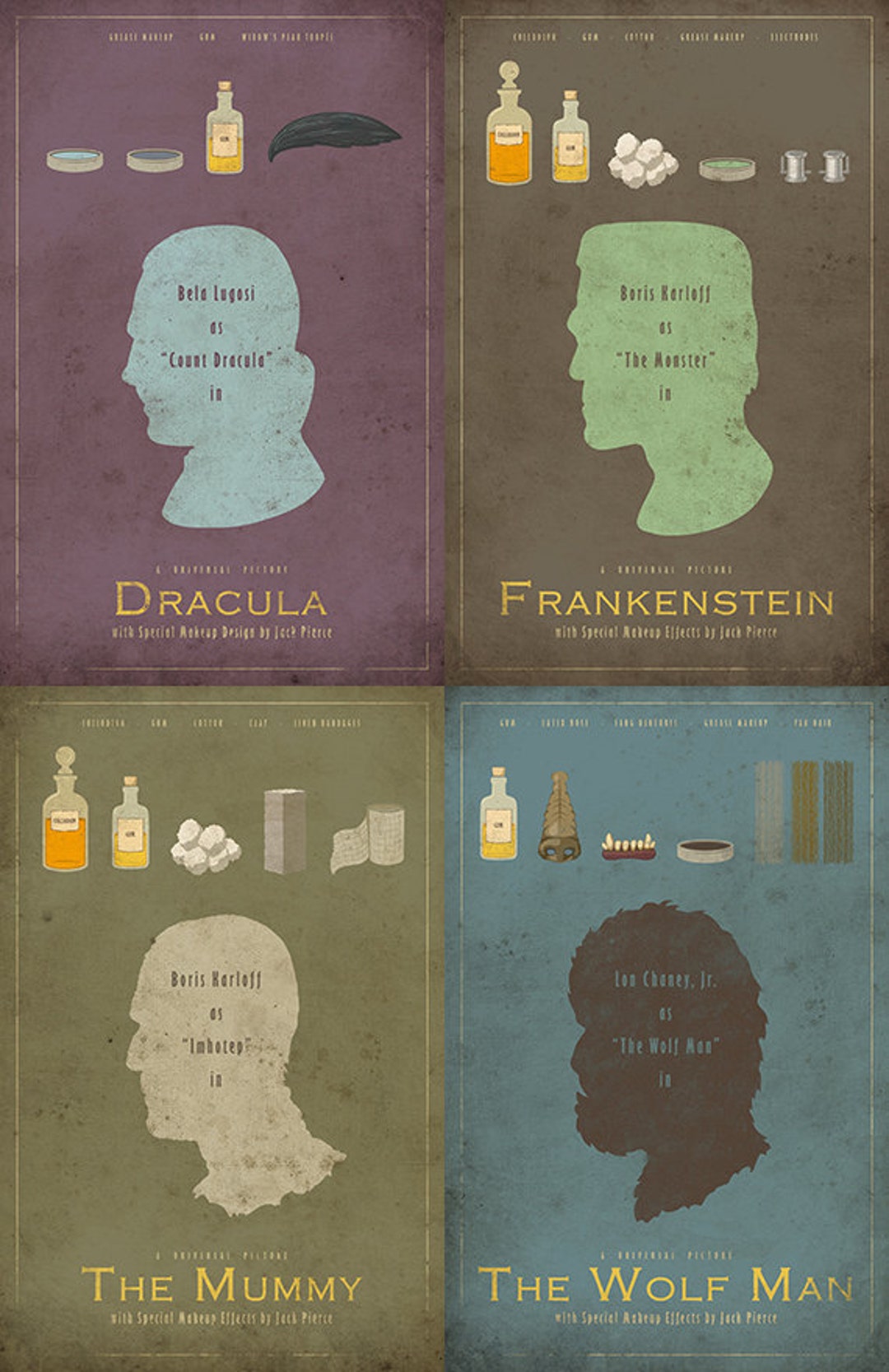 Universal Monsters Series 4-pack - 11x17 Movie Posters - Etsy