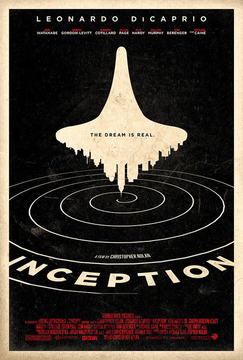Inception 27x40 (theatrical Size) Movie Poster - Etsy