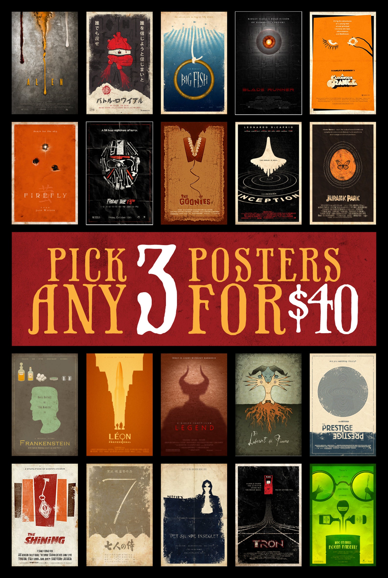 Any 3 Posters for 40 Dollars - 11x17 Size - Etsy