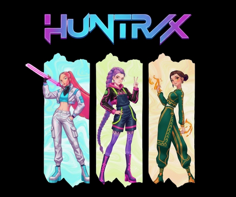 Huntrix KPOP Girl Group PNG, Rumi Mera Zoye Clipart, KPOP Shirt Design ...