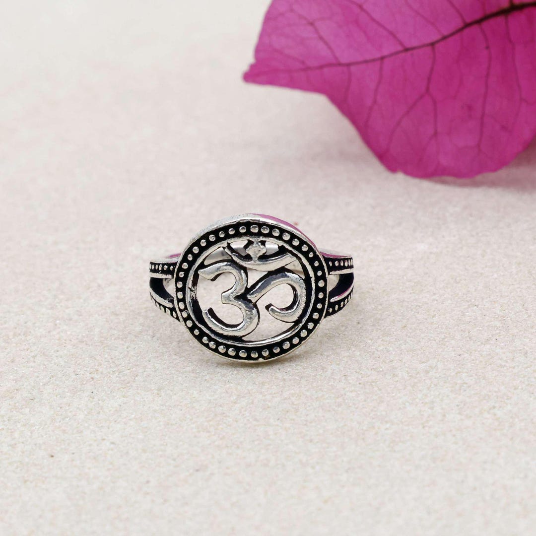 Om Symbol Ring | Oxidized Silver Plated Brass Jewellery | Hindu Ohm ...