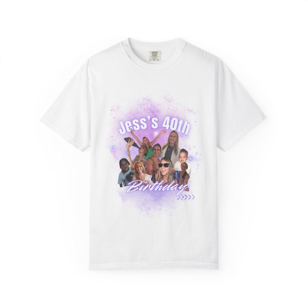 Jess's 40th Birthday Collage T-shirt | Photo Party Tee - Etsy
