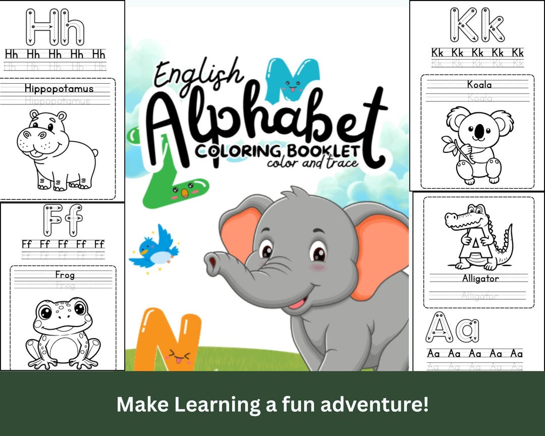 Learn & Play With This Animal Alphabet Tracing and Colouring Book - Etsy