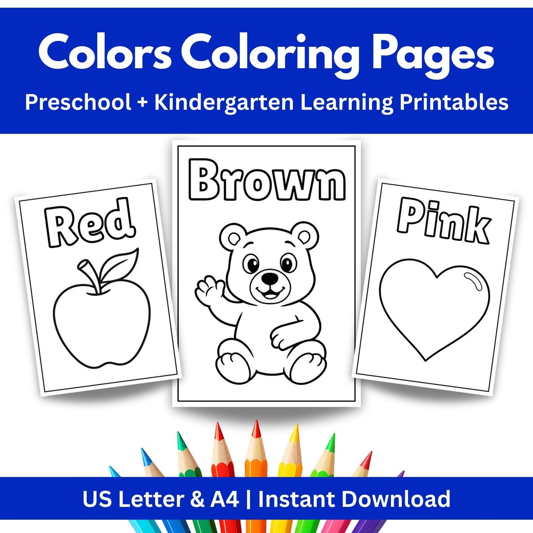 Color Recognition Coloring Pages for Kids | Preschool & Kindergarten ...