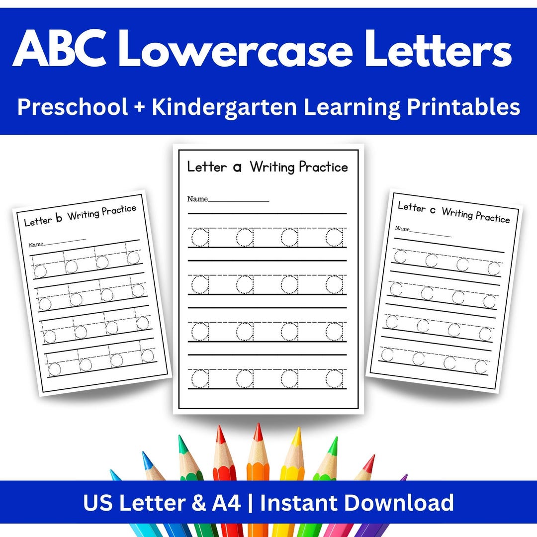 ABC Lowercase Letter Writing Worksheets | Preschool & Kindergarten | A ...