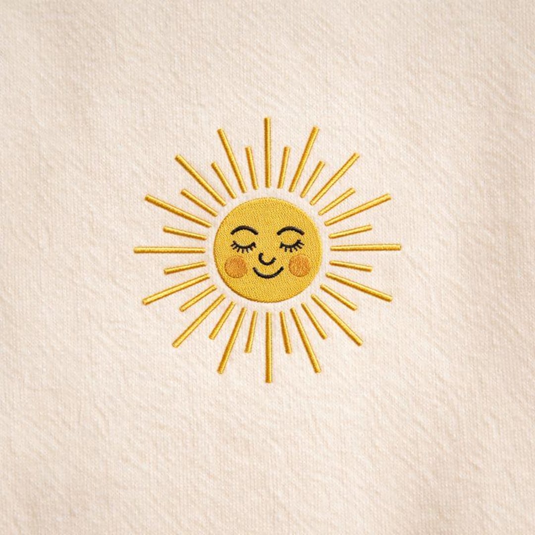 Diseño de bordado de cara de sol celestial / Bordado de sol bohemio ...