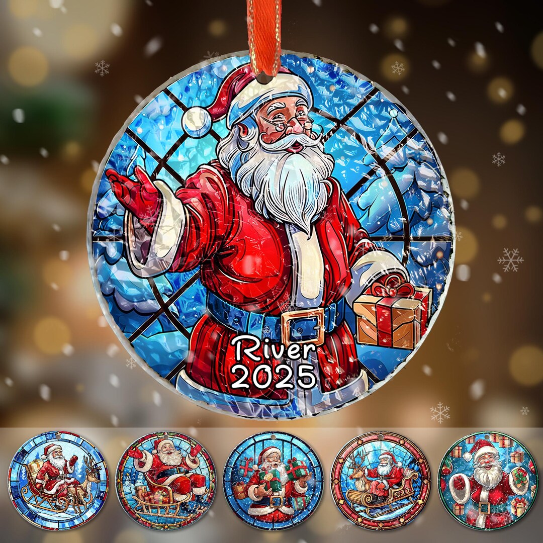 Personalized Santa Ornament 2025, Custom Name Christmas Gift for Kids ...
