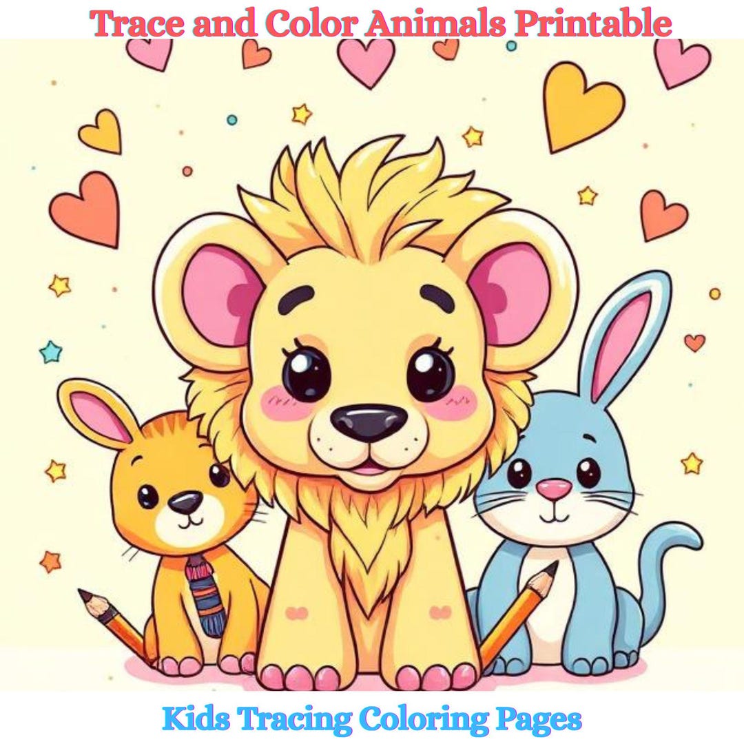 Animals Trace and Color Printable | Kids Fine Motor Skills (PDF) - Etsy