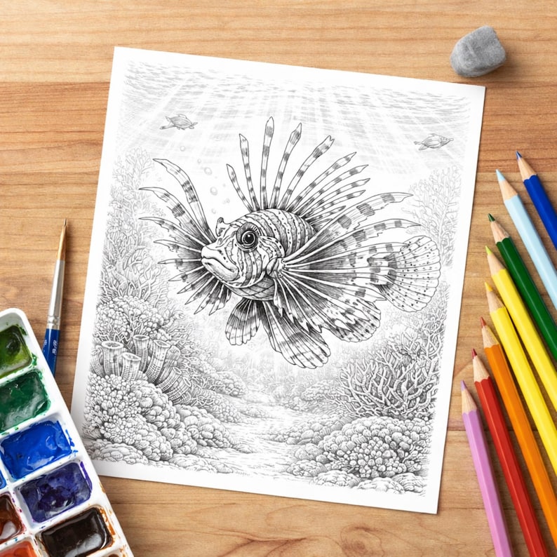 Ocean Depths – 50 Detailed Fish Coloring Pages for Adults - Etsy