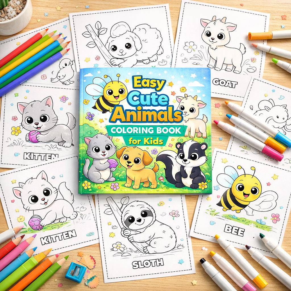 Animals Coloring Book for Toddlers | 40 Fun Pages (digital Download) - Etsy