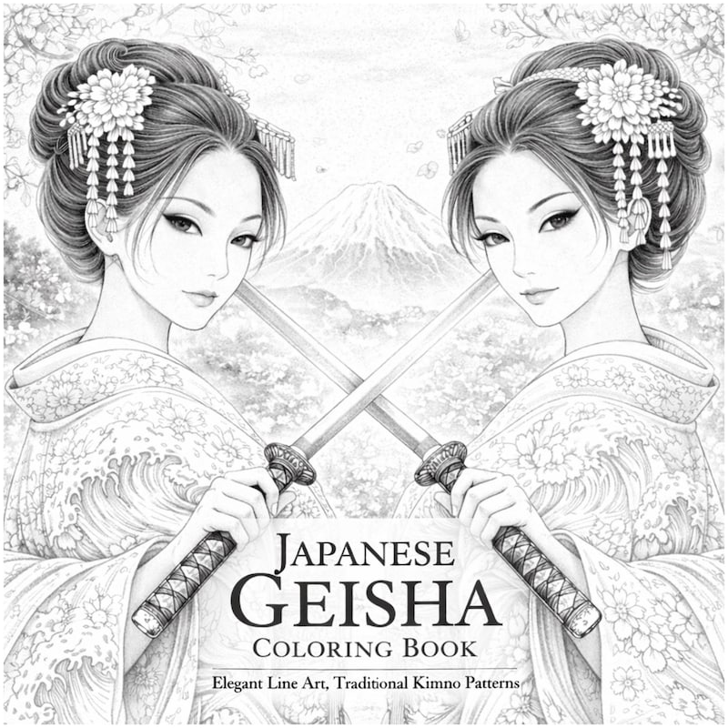Kimono Coloring Page - Etsy