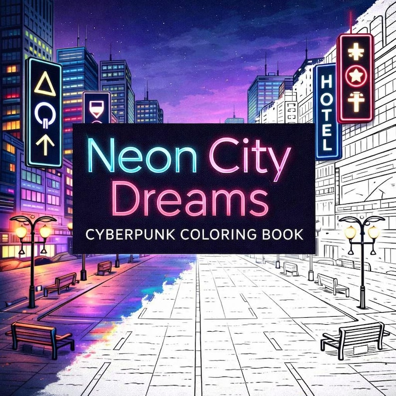 Neon City Dreams – Cyberpunk Coloring Book (digital Download) - Etsy UK