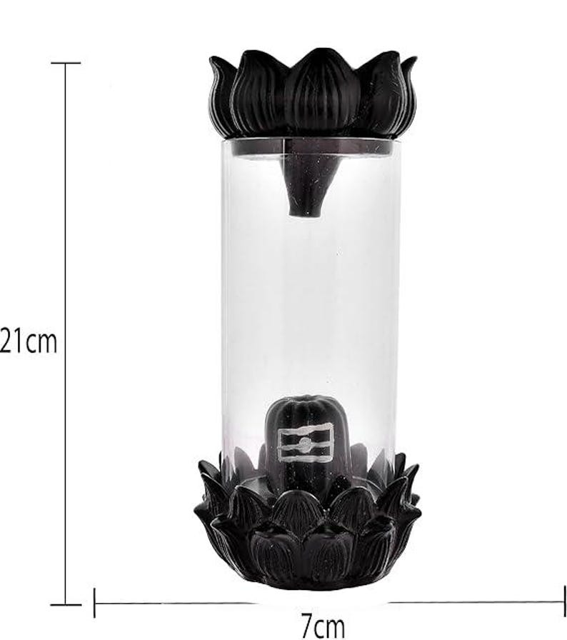 Black Lotus Shiva Lingam Glass Temple | Hindu Puja Decor - Etsy