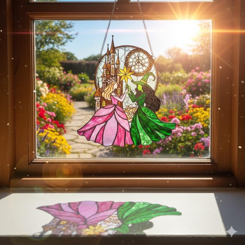 Elphaba and Glinda Suncatcher, Wicked Musical Decor, Acrylic Witch Art ...
