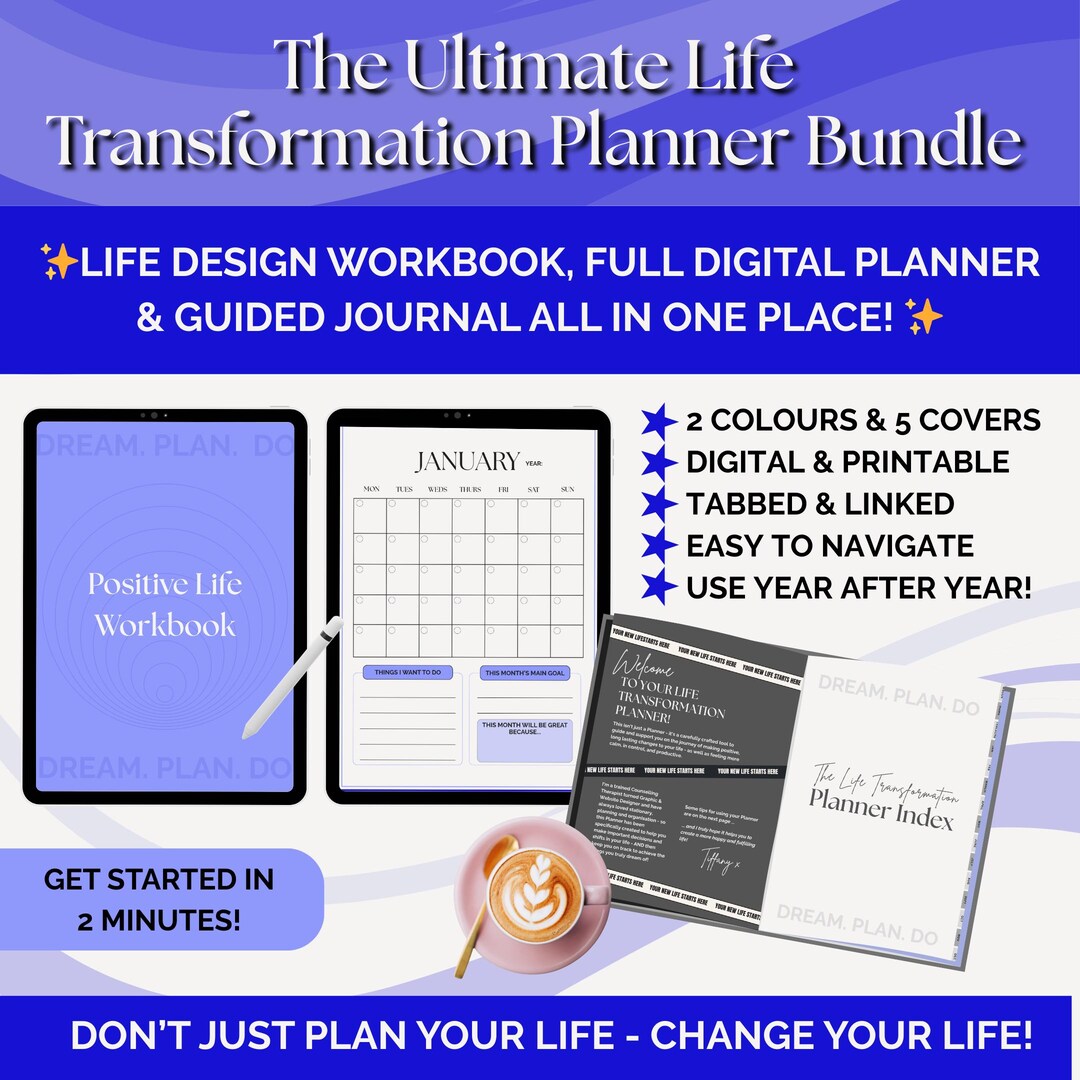 The Life Transformation Planner, Workbook and Guided Journal (digital ...