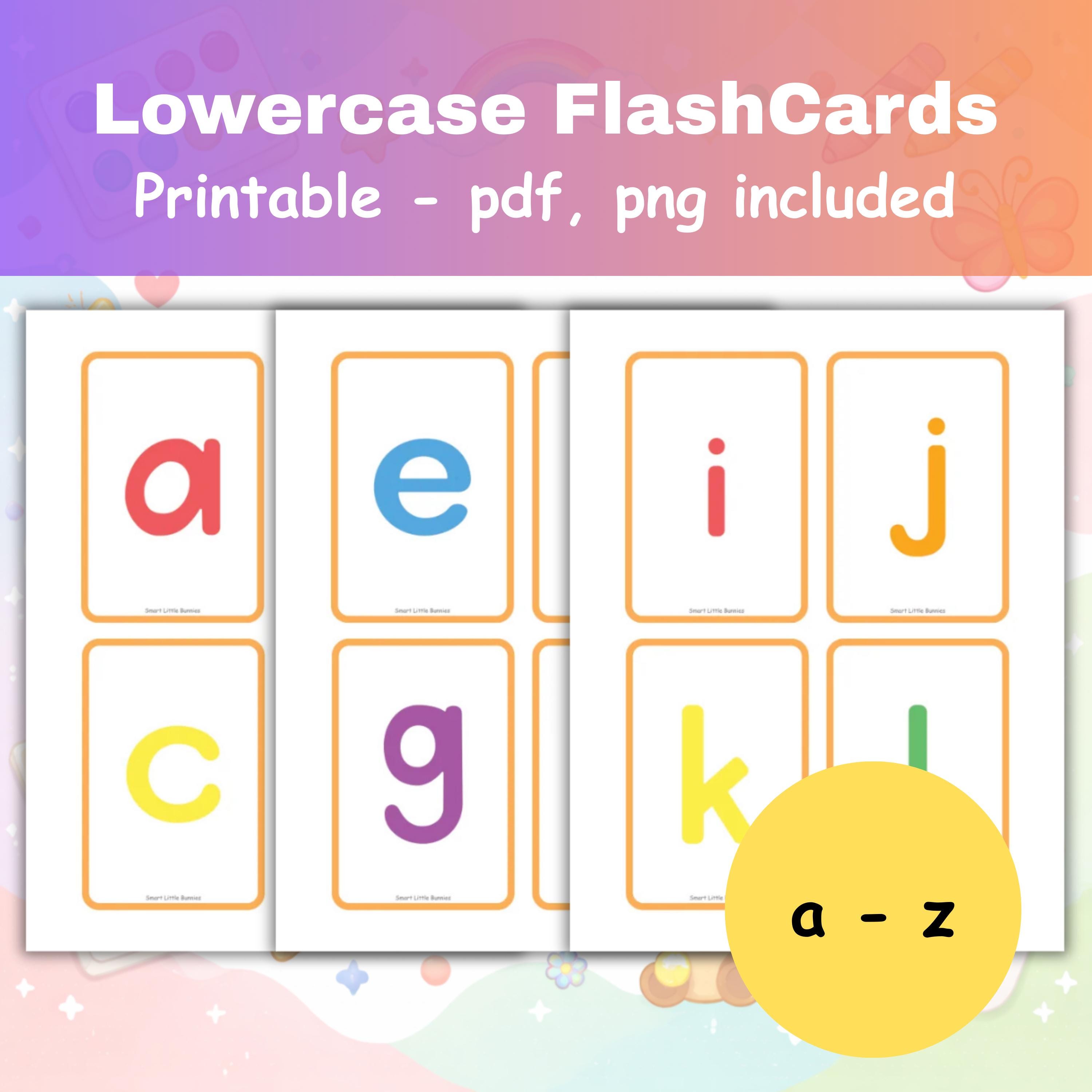 Lowercase Alphabet Flash Cards A–z Printable for Preschool - Etsy
