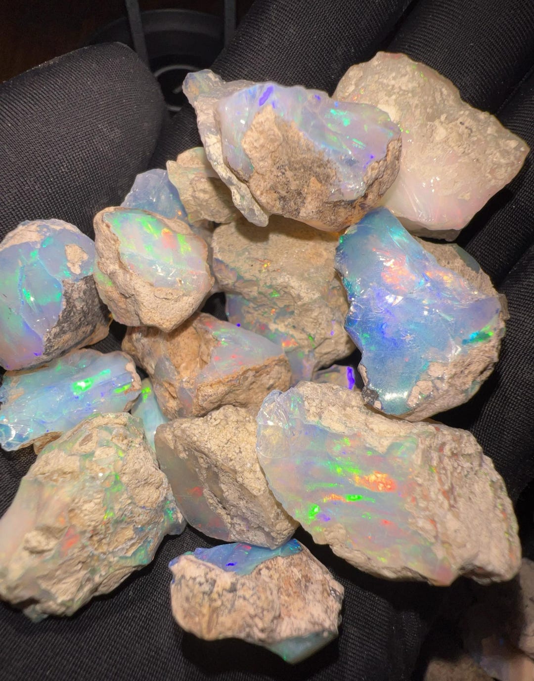 Ethiopian Opal Rough Parcel for Wire Wrapping, 10-35ct Sizes, Raw Fire ...