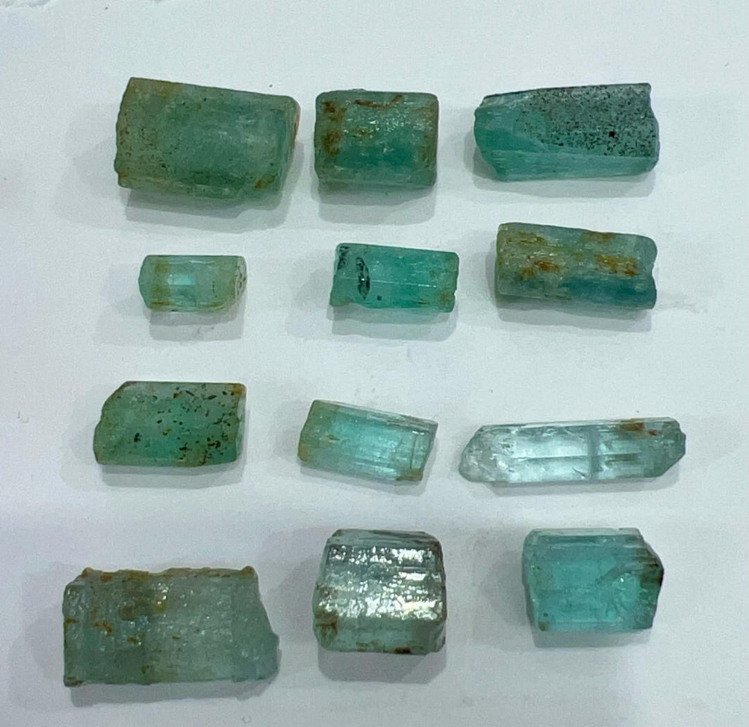 Rare Vanadium Beryl Nigerian Emerald, Intense Green Rough Crystal ...