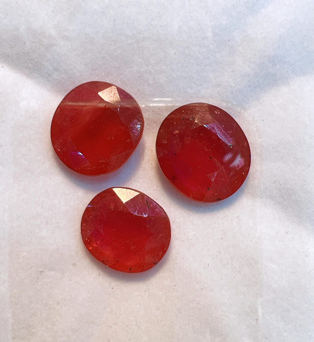 Natural Oval Cut Ruby Trio – Genuine Faceted Red Gemstone for Jewelry ...