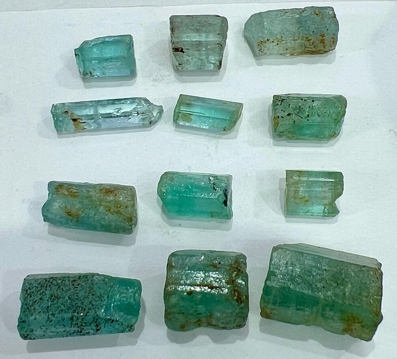 Rare Vanadium Beryl Nigerian Emerald, Intense Green Rough Crystal ...