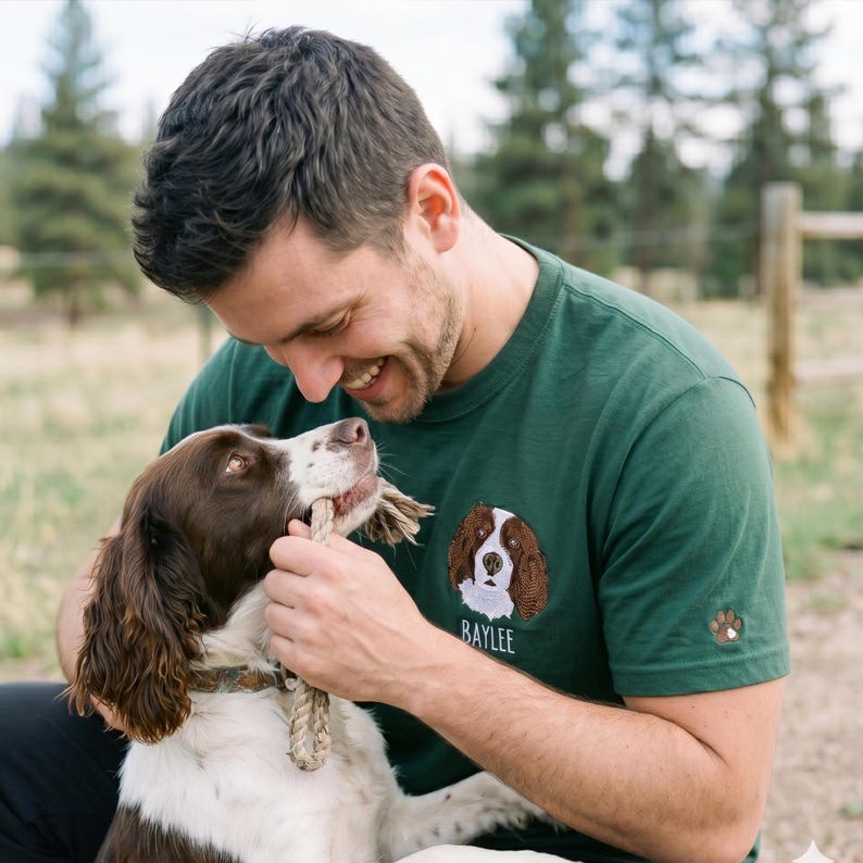 Dog Dad Embroidery Shirt - Custom Pet Portrait From Photo Shirt for ...