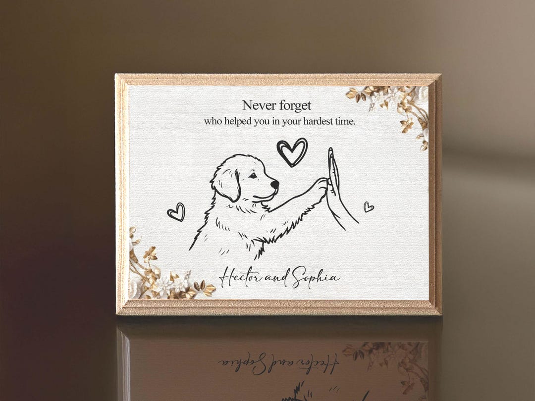Custom Wooden Pet Plaque: Owner and Pet Name Memorial, Rustic Frame ...