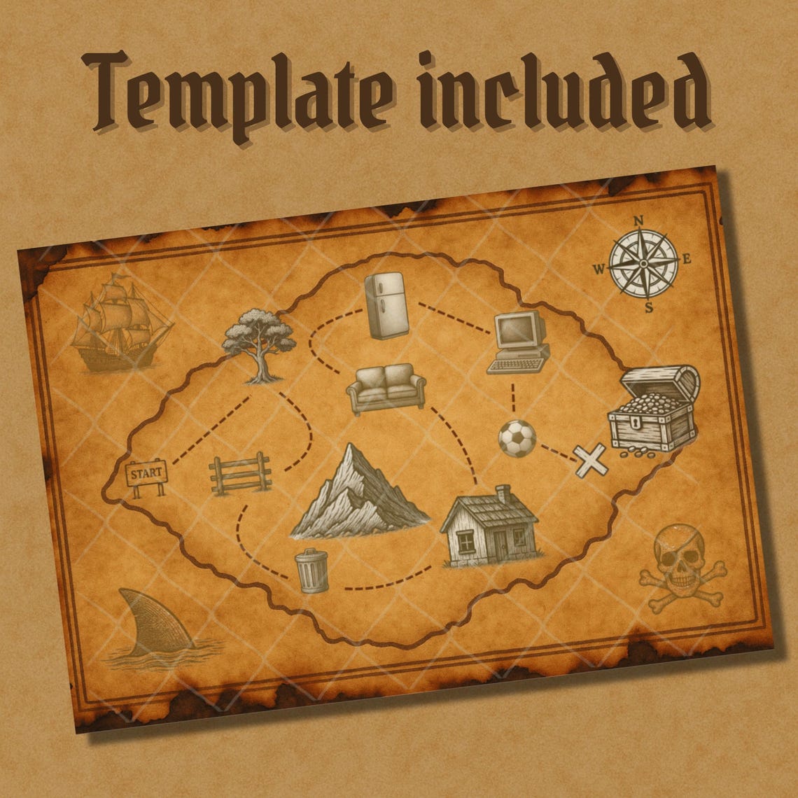 Custom Treasure Map | Personalized Treasure Map Template | Editable ...