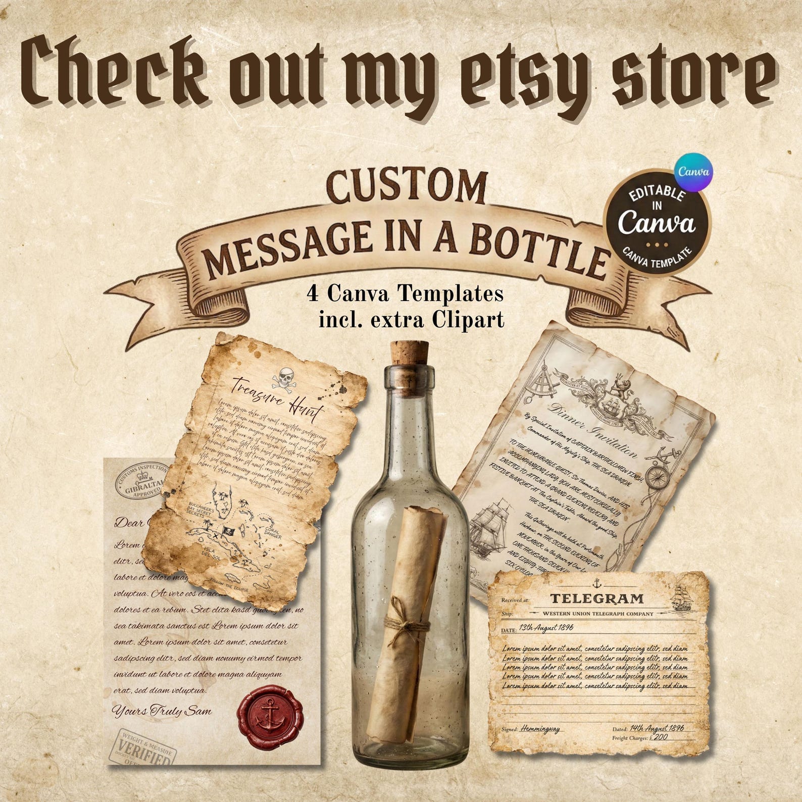 Custom Treasure Map | Personalized Treasure Map Template | Editable ...