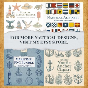 Nautical Clipart Bundle | 14 Vintage Sailing Logos & Badges | Maritime ...