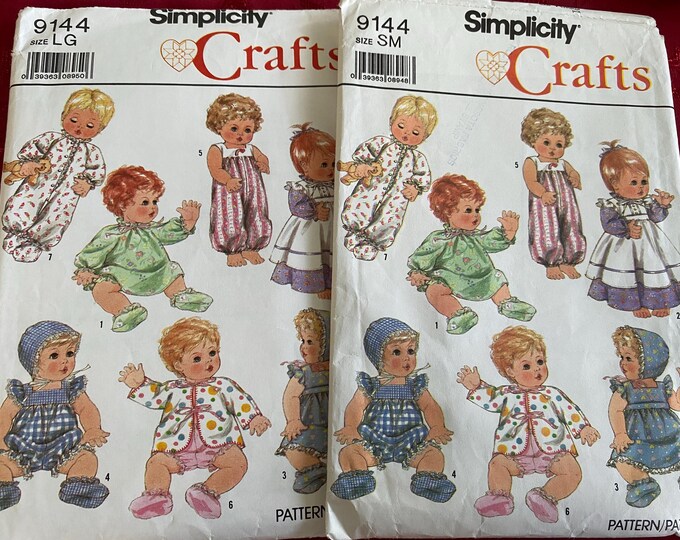 Simplicity Doll Clothes Sewing Pattern: Fits 12-18" Baby Dolls - Etsy