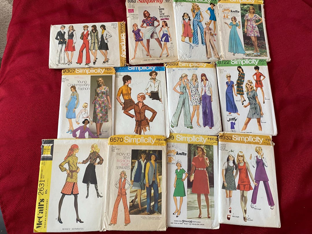 Lot 12 70’s Simplicity Mccalls Dress Pants Skirt Vest 9925 8854 8933 ...