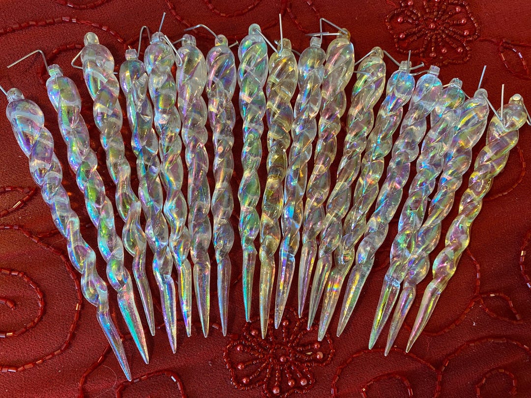 17 Vintage Iridescent Twisted Plastic Icicle Ornaments - Etsy