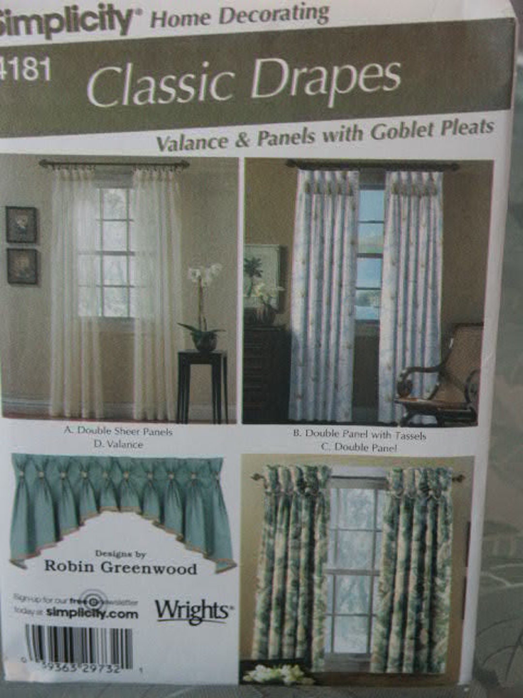 Window Treatments Simplicity Home Decorating UNCUT Classic Drape Panels ...