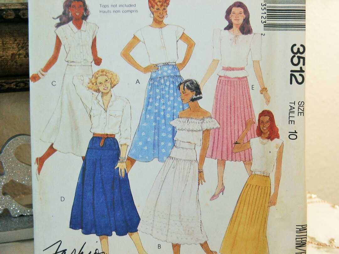 UNCUT 80's Easy Mccall's Misses Front & Back Yoked Full Flared Skirt or ...