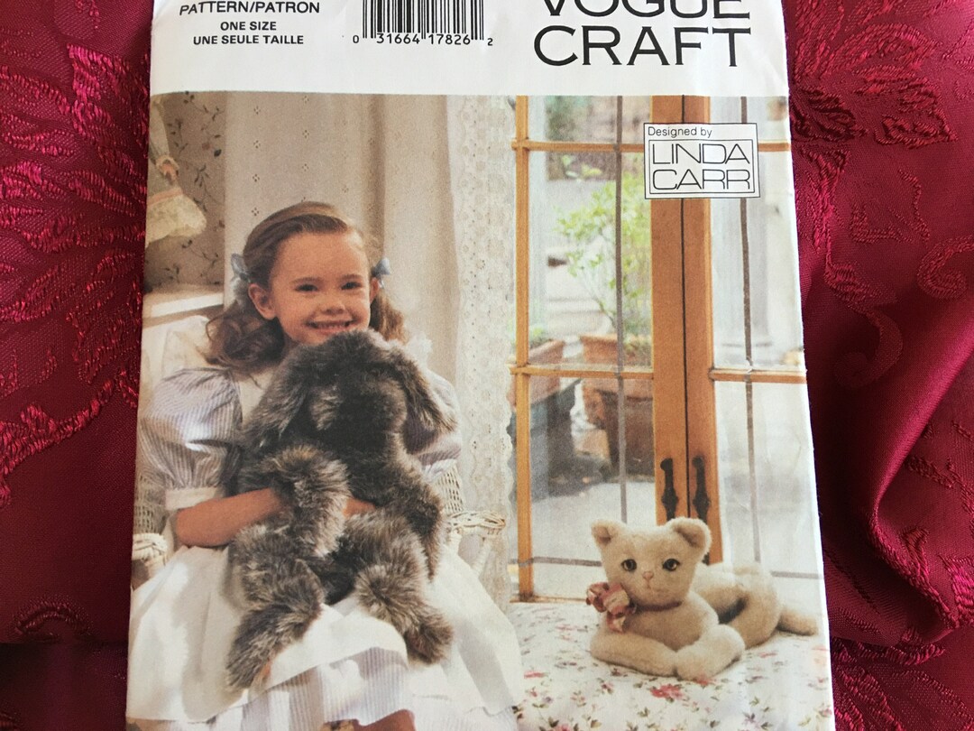 Vogue 8832 Craft Huggable Puppy Dog Cat 25” Animals UNCUT Plush Puppy ...
