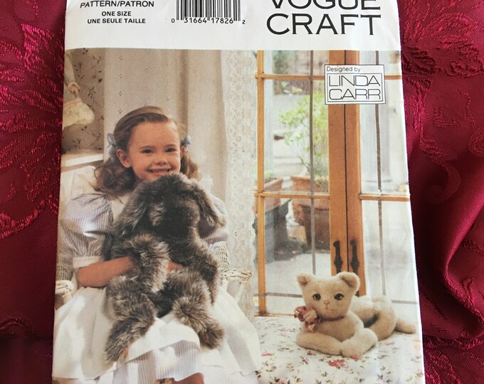 Vogue 8832 Craft Huggable Puppy Dog Cat 25” Animals UNCUT Plush Puppy ...