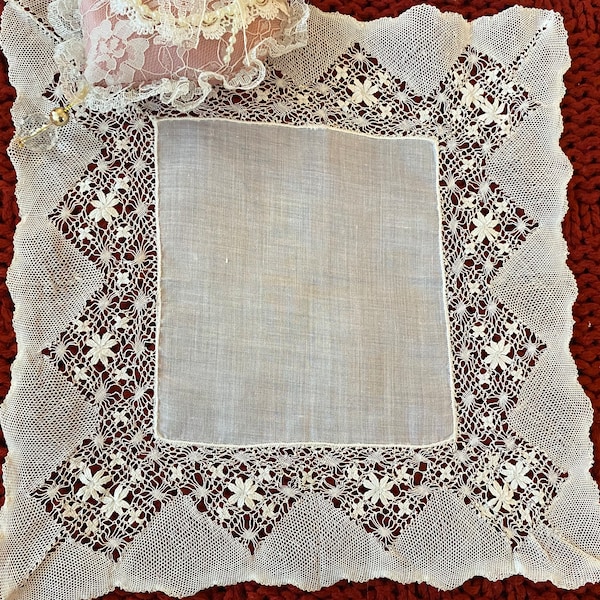 Antique Lace Handkerchief - Etsy