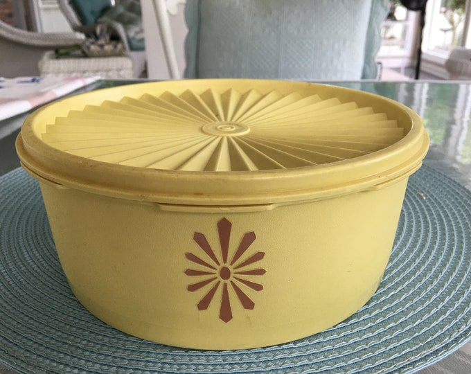 Vintage 1970’s Tupperware Mustard Yellow Storage Container With ...