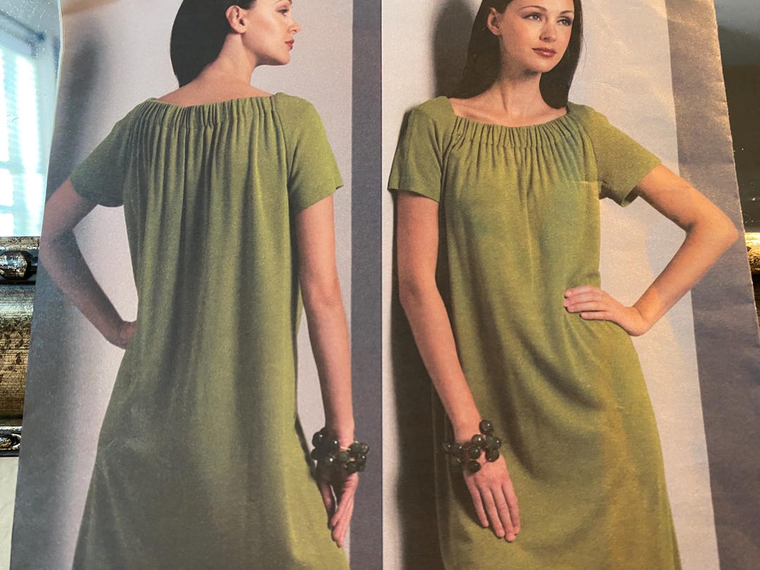 Vogue V1091 Pullover Dress Sewing Pattern – Loose Fit, Short Sleeve ...