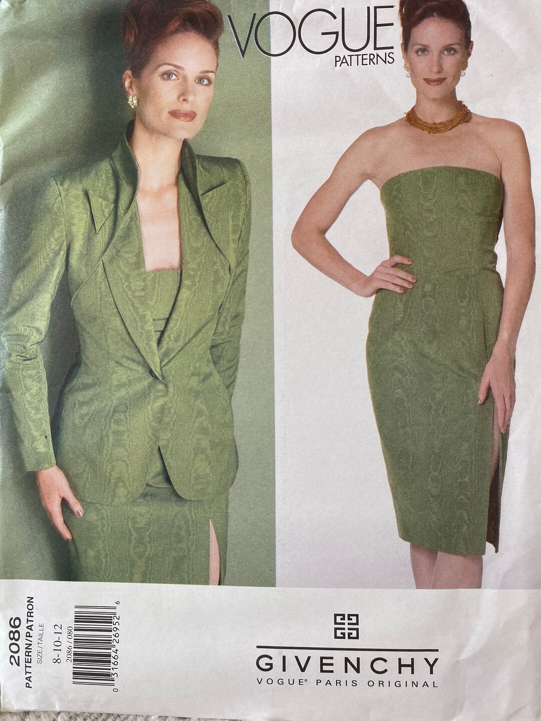 Vogue Rare Paris Original Givenchy Jacket Dress 2086 Sewing Pattern 8 ...