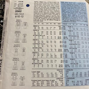 Vogue 80's Woman's Basic Design Dress With Fitting Bodice With Princess ...